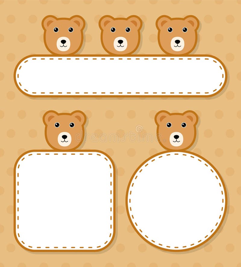 Bear with Square Frame for Banner, Poster, and Greeting Card Stock ...