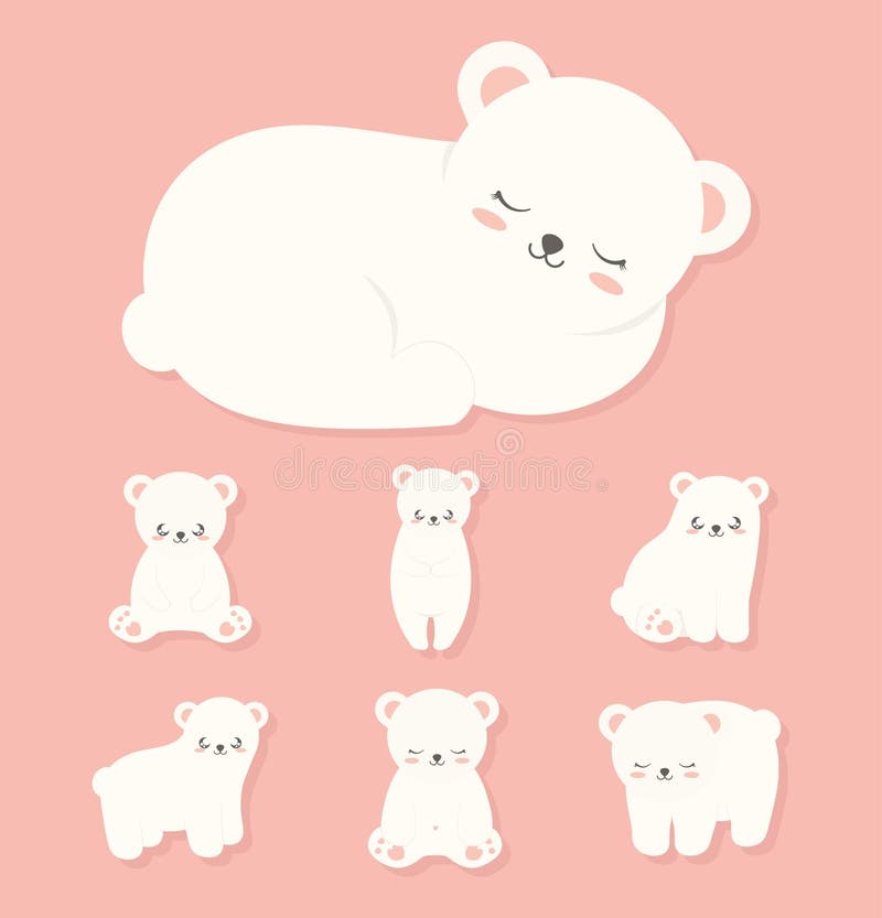 Cute bears icons stock vector. Illustration of character - 215379431