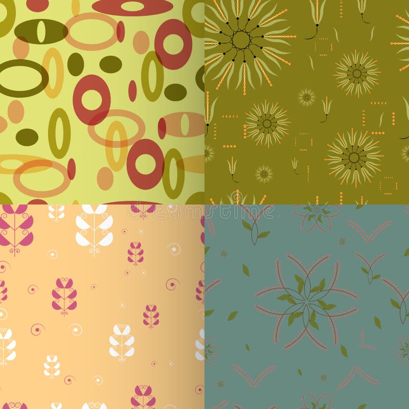 Set of Cute Bright Seamless Patterns. Vector Illustration Bright Design ...