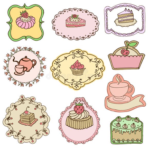 Set of Cute Cake Tags stock vector. Illustration of cooking - 32396588