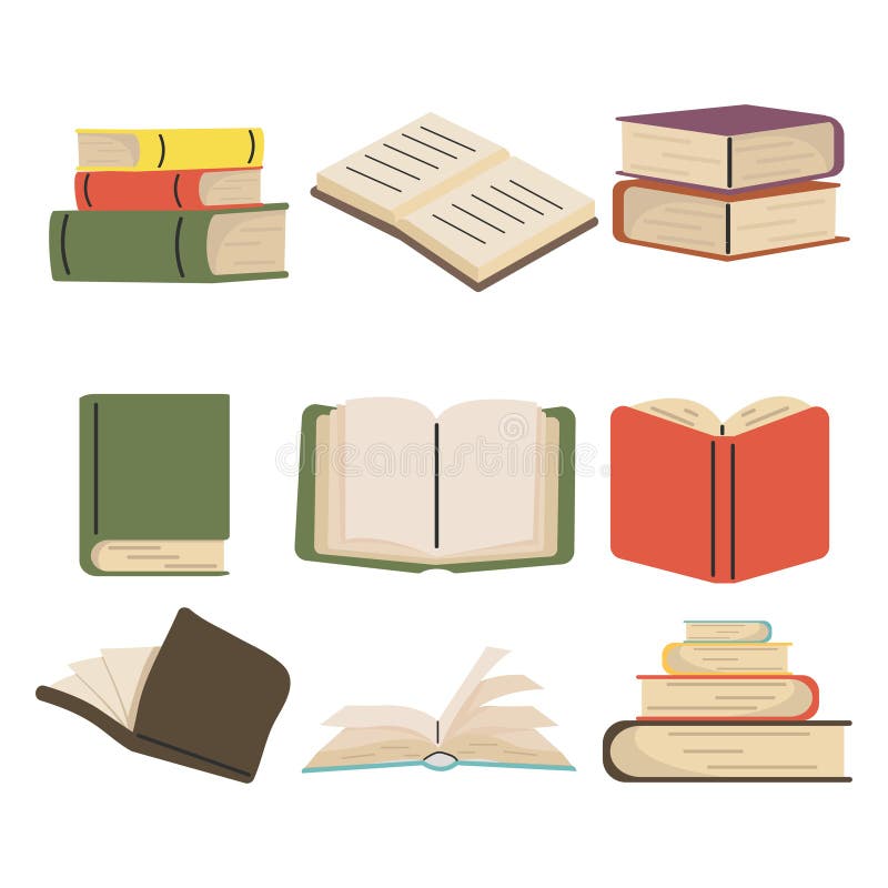 Set of cute cartoon books stock vector. Illustration of cover - 283178811