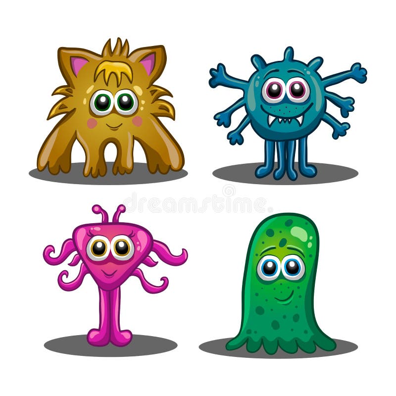 Emo Cartoon Alien Animal Character. Stock Vector - Illustration of ...