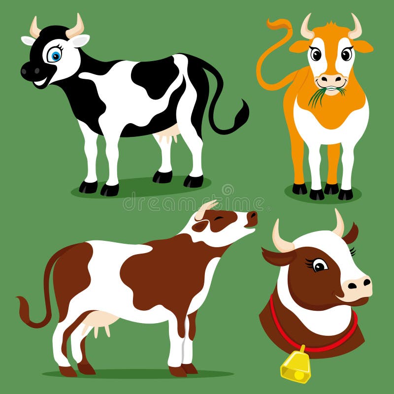 Cute Cows Writing Calligraphy Stock Vector - Illustration of china ...