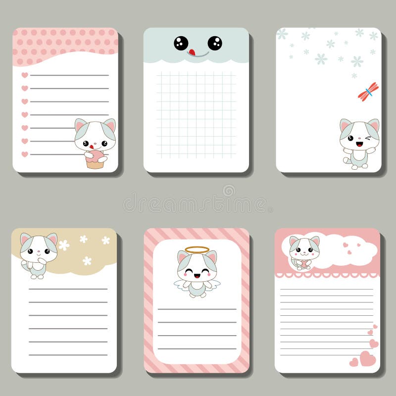 Set of Cute Creative Cards with Girl Mermaids. Stock Vector ...