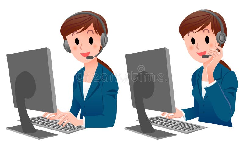 Customer Service Representative in Headset Stock Vector - Illustration ...