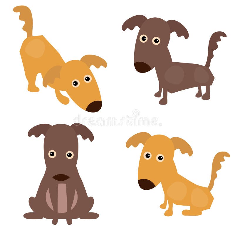 Set of cute dogs stickers stock vector. Illustration of livestock ...