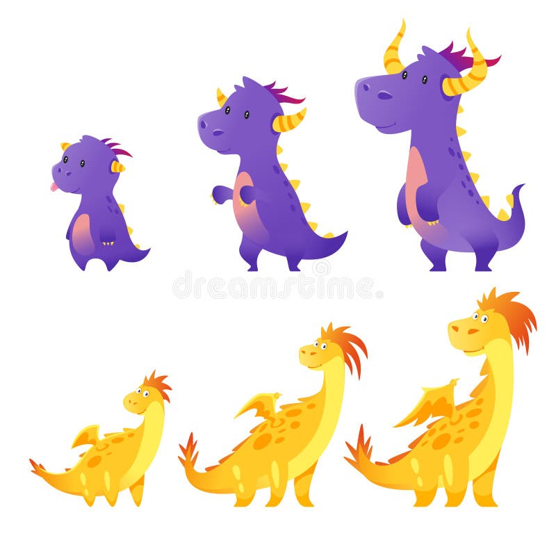 Dragon growth cartoon stock illustration. Illustration of dragon - 48930684
