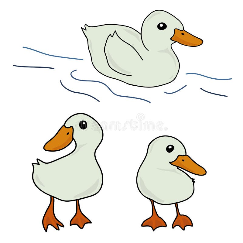 Set of cute duck cartoon stock vector. Illustration of funny - 31032296