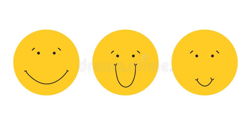 Set of Cute Emoticons. a Collection of Cute Simple Emojis. Vector ...