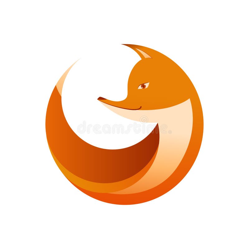 Set of Cute Fox Head in a Circle. Stock Vector - Illustration of flat ...