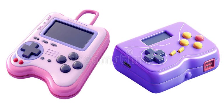 Set of Cute Game Console. 3D Cartoon Animation Style Stock Photo ...