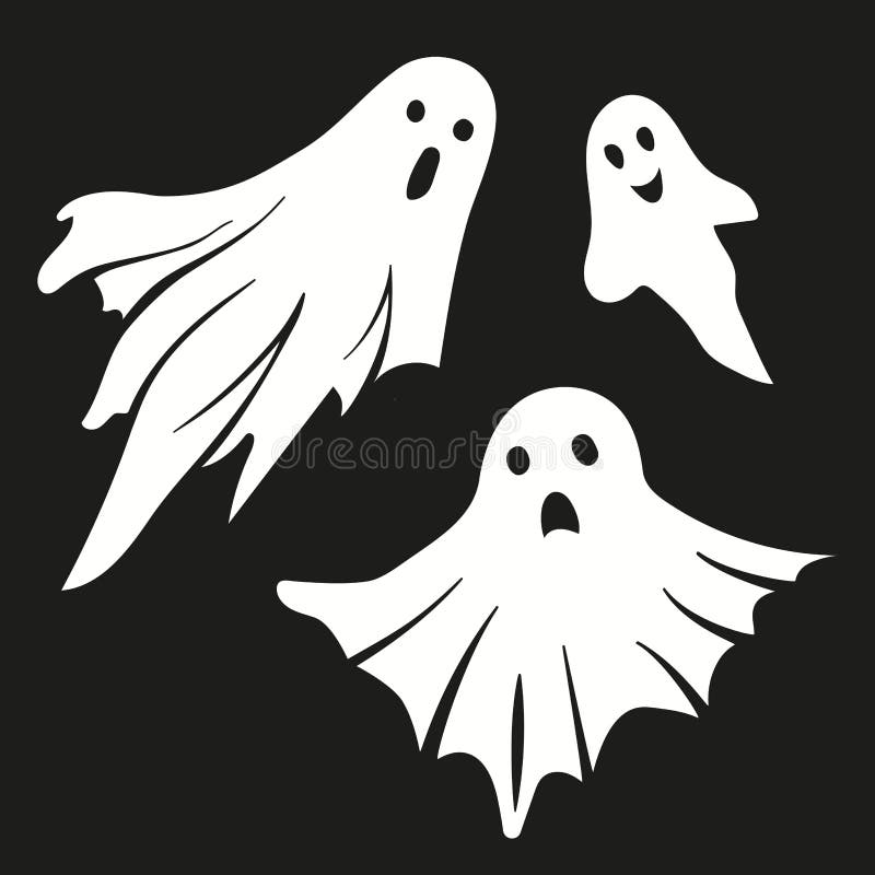 Set of Cute Ghost Creation Kit, Flat Design for Halloween Stock ...