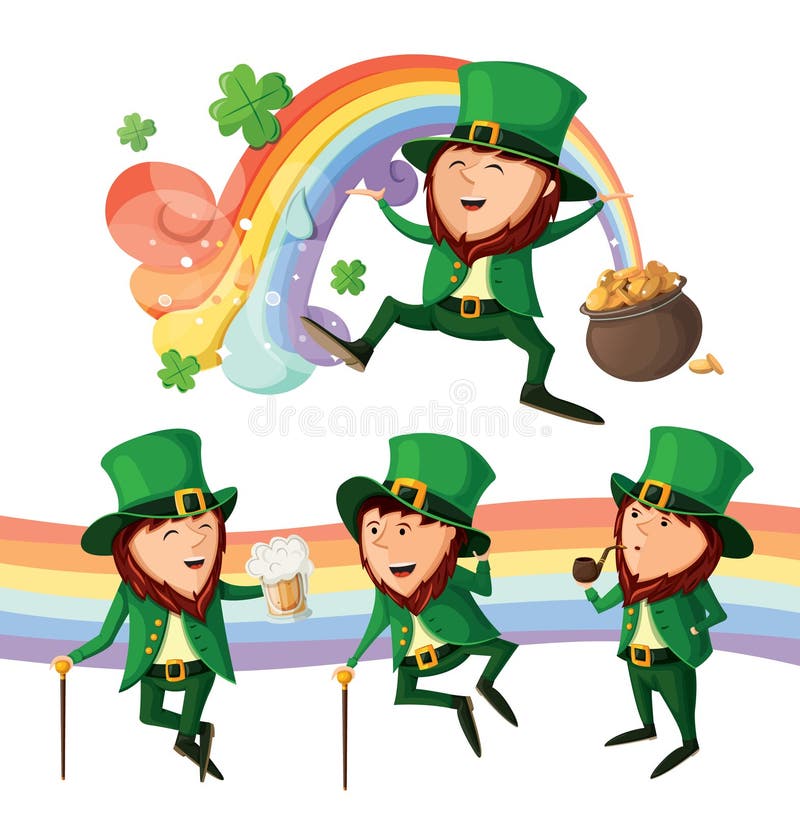 Set Of Cute Leprechauns Stock Vector Illustration Of Saint 23700725