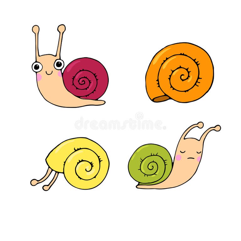 Cute Little Snails Stock Illustrations – 290 Cute Little Snails Stock ...