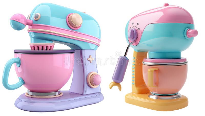 Set of Cute Mixer. Kitchenware Stock Image - Illustration of cartoon ...