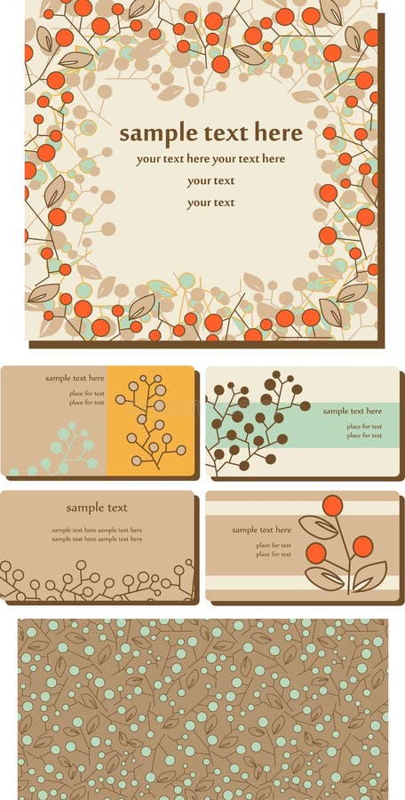 Set of Cute Natural Designs and Templates Stock Vector - Illustration ...