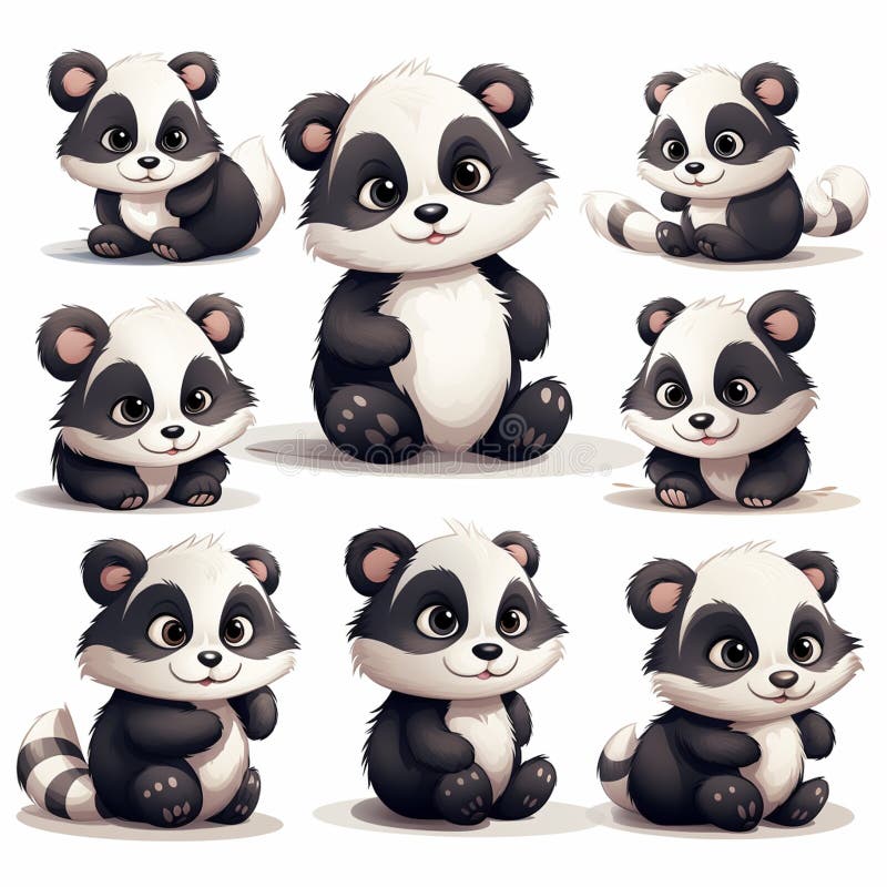 Cute Panda Cartoon Character. Vector Illustration in Cartoon Style Stock Illustration ...