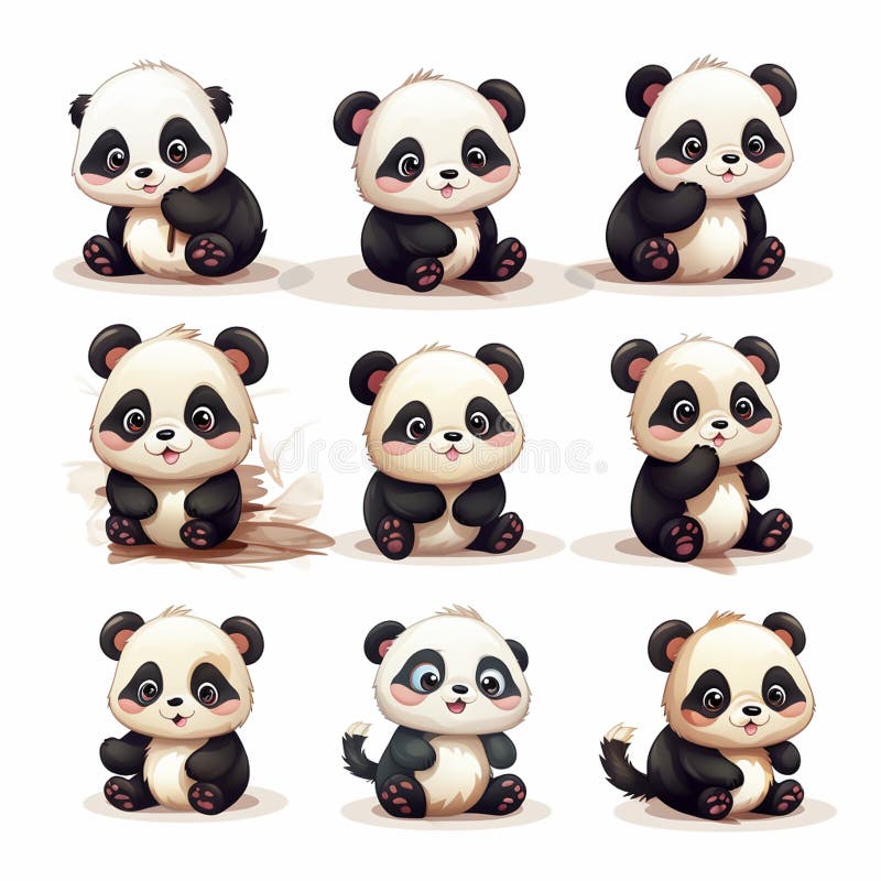 Cute Panda Cartoon Character. Vector Illustration in Cartoon Style Stock Illustration ...