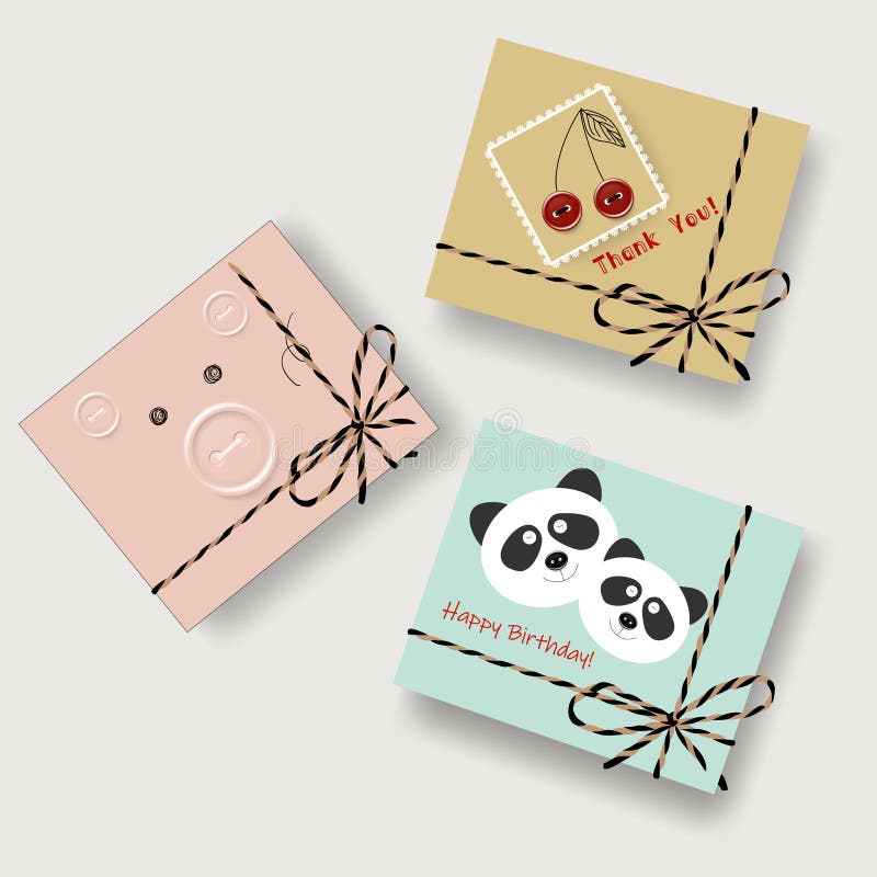 Set of Cute Pastel Vector Handmade Gift Boxes Stock Vector ...