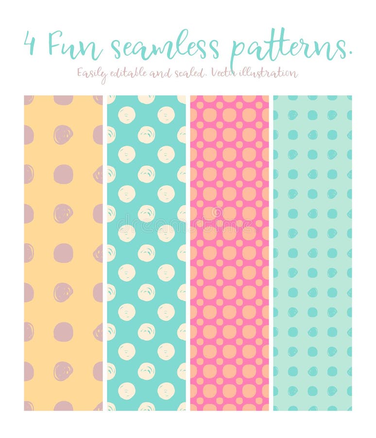 Set of Cute Seamless Patterns Stock Vector - Illustration of cute ...