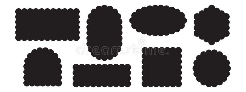 A Set of Cute Seamless Tag Forms. Starburst, Zigzag, Circle, Rectangle ...