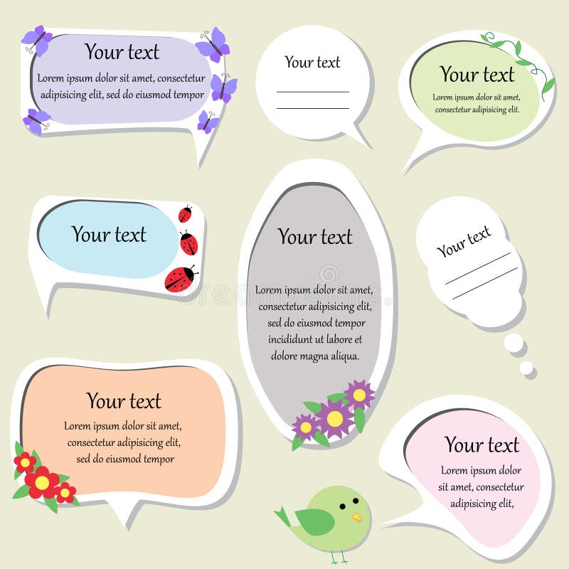 Set of cute text frames stock vector. Illustration of frame - 24259702