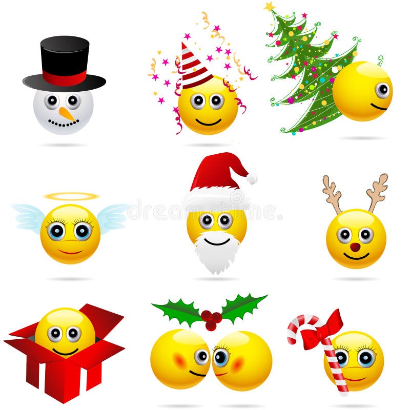 Christmas Emoticon Vector Emoji Stock Vector - Illustration of ...