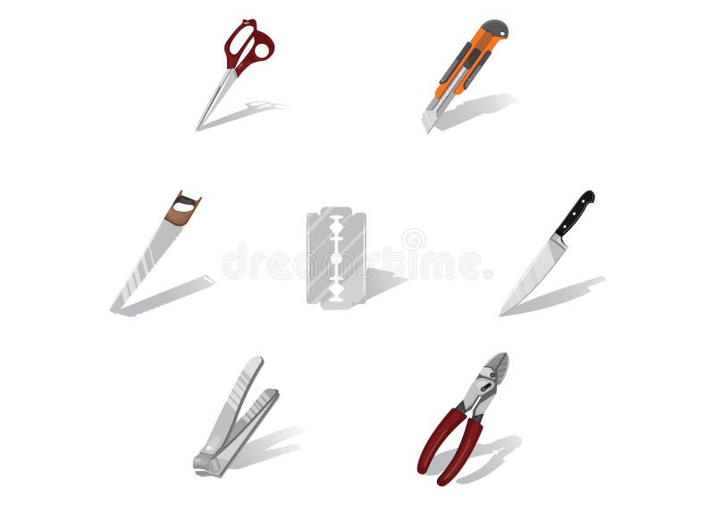 Set of Cutting Equipments. Vector Illustration Decorative Design Stock ...