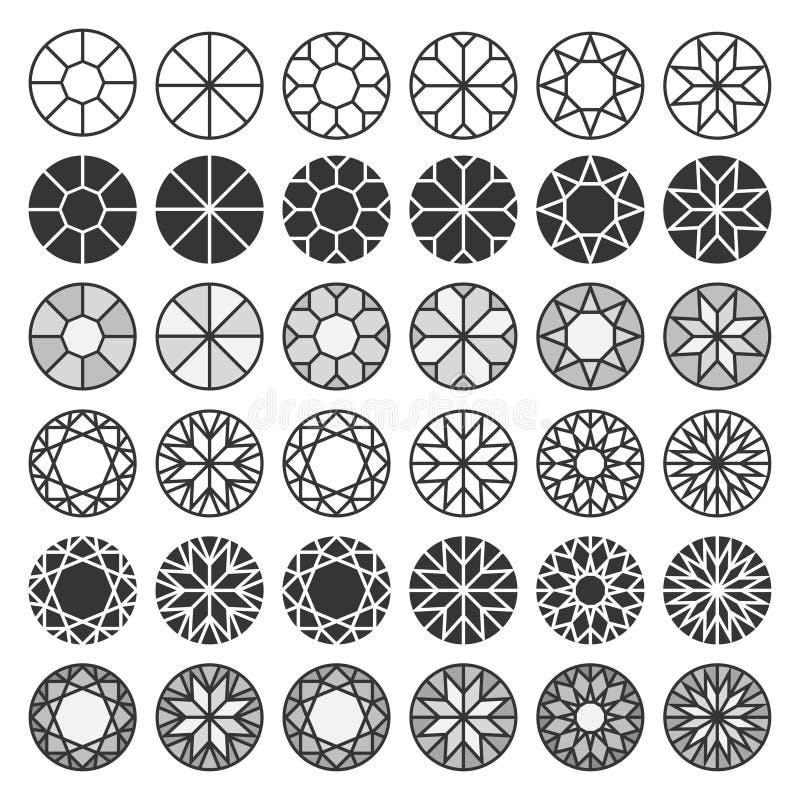 Set of Cutting Samples, Diamonds Stock Vector - Illustration of ring ...