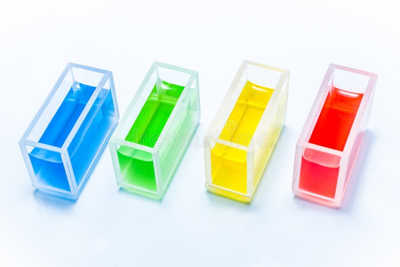 Set of Cuvettes with Color Liquid Stock Image - Image of isolated ...