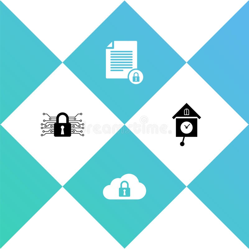 Set Cyber Security, Cloud Computing Lock, Document and and Retro Wall ... Set Cyber Security, Cloud Computing Lock, Document and and Retro Wall ...