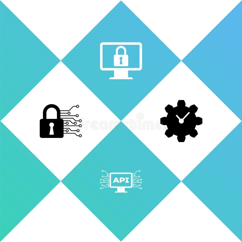 Set Cyber Security, Computer Api Interface, Lock on Monitor and Time ... Set Cyber Security, Computer Api Interface, Lock on Monitor and Time ...