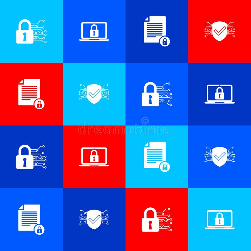 Set Cyber Security, Laptop and Lock, Document and Icon. Vector Stock ... Set Cyber Security, Laptop and Lock, Document and Icon. Vector Stock ...