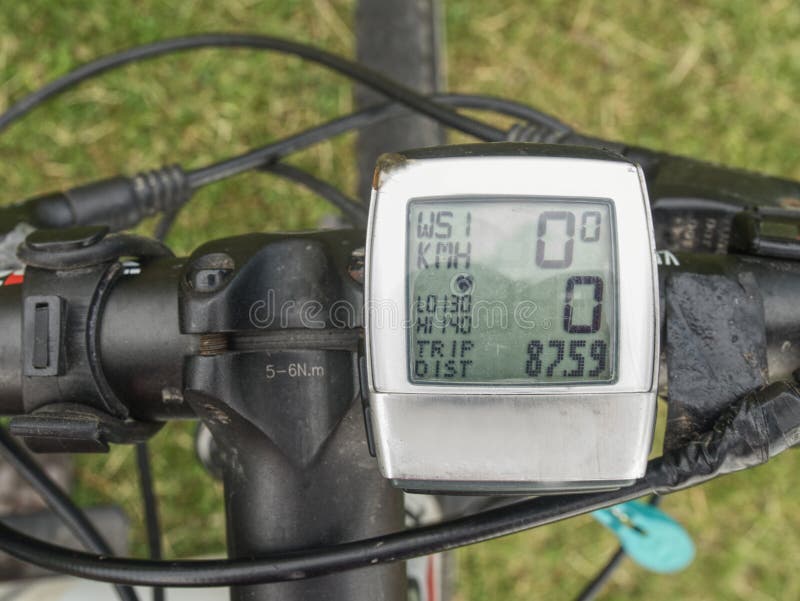 Set Cycling Computer on Mtb Bars. Its Displays a Range of Ride Data ...