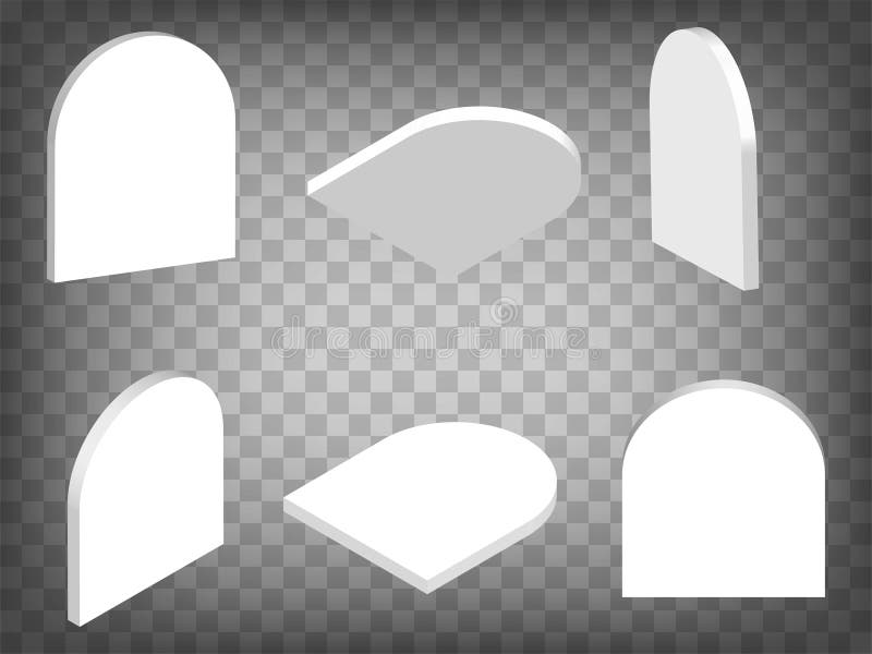 Set of 3d Arches on Transparent Background. Arch 3d Icon Illustration ...