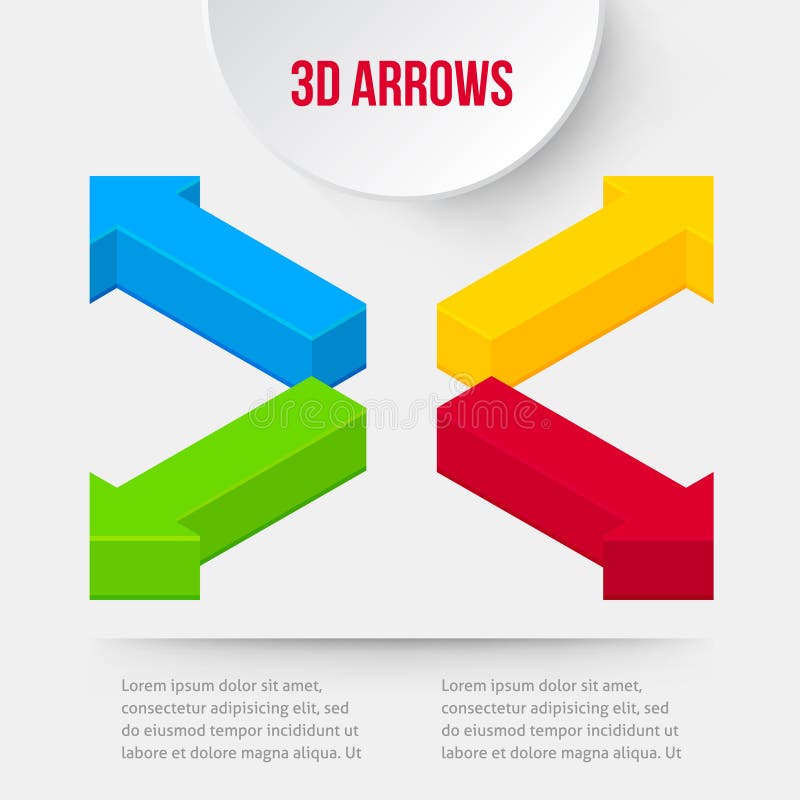 Set of 3D arrows stock vector. Illustration of design - 56799010