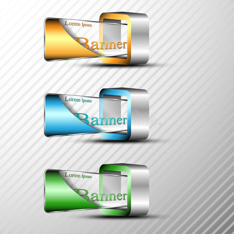 Set of 3d Banners Template. Stock Vector - Illustration of geometric ...