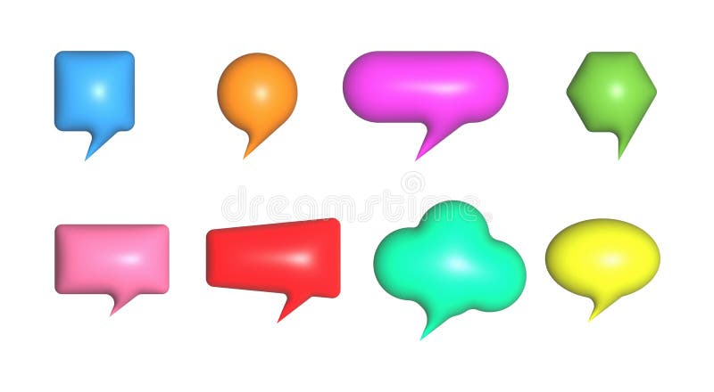 A Set of 3D Bubbles for Text. a Large Chat Stock Vector - Illustration ...