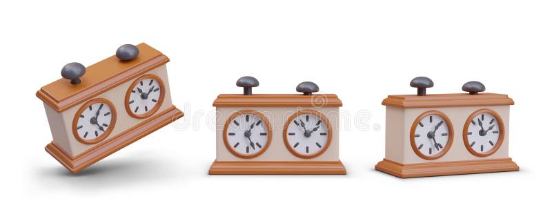 Set of 3D Chess Clocks in Different Positions. Device for Measuring ...