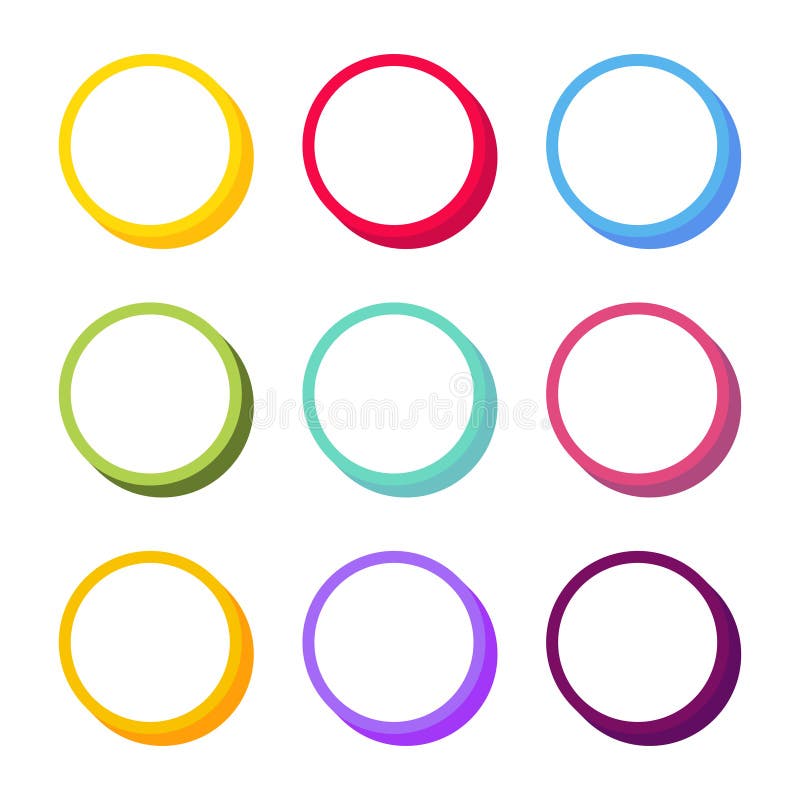 Set of 3D Circles Colored Web Buttons. Design Templates Stock Vector ...