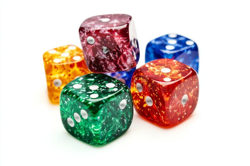 Set of 3D Colored Dice with Transparent Background Stock Image - Image ...