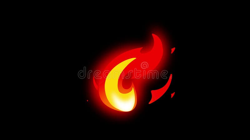 Set of 2d Fire Flames Element. Seamless Looping of 4 Fire Alpha Channel ...