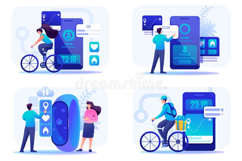 Set 2D Flat Concepts Mobile Apps for Different Groups of People and ...