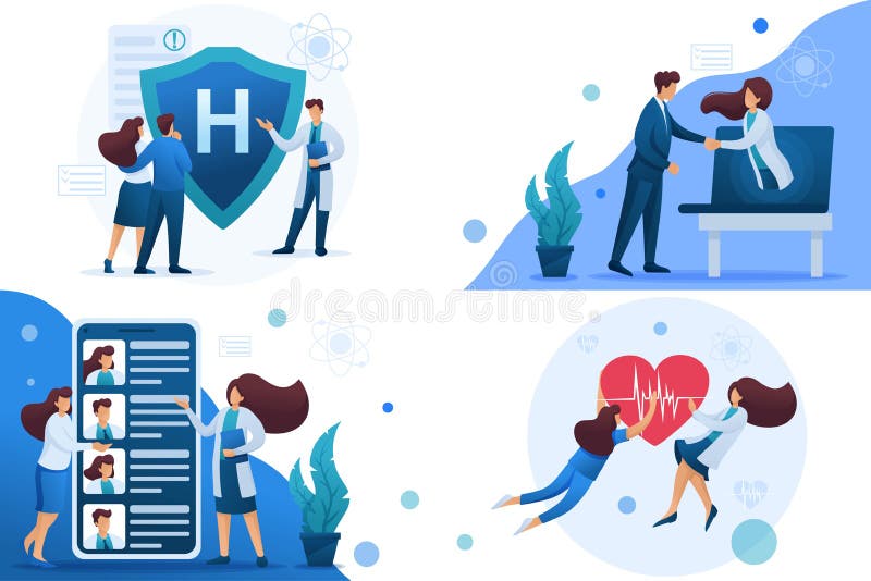 Set 2D Flat Concepts Work of Doctors for the Preservation and Promotion ...