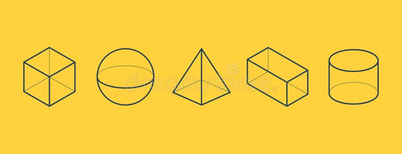 Set of 3d Geometric Basic Shapes Icon Stock Vector - Illustration of ...