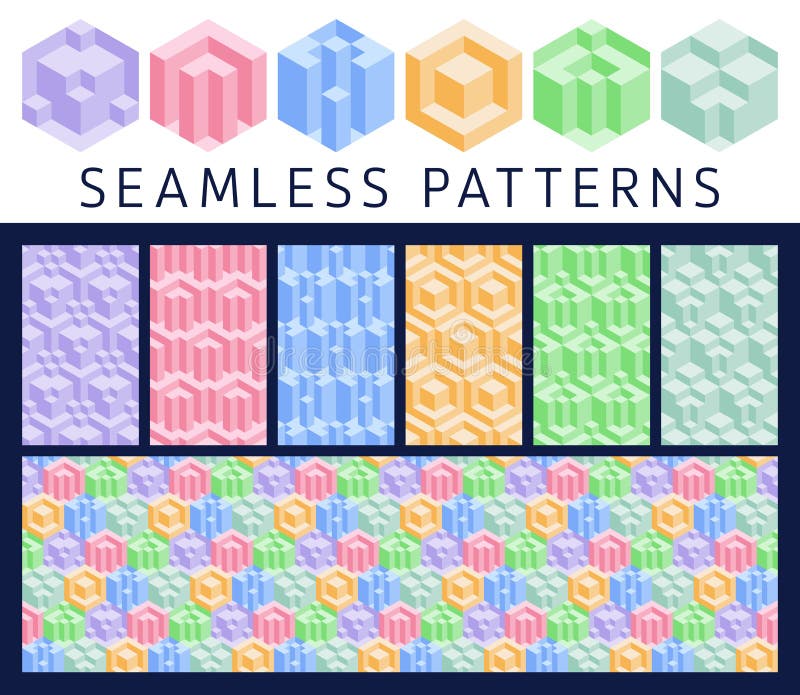 Geometric Optical Illusion Seamless Patterns Stock Illustrations ...