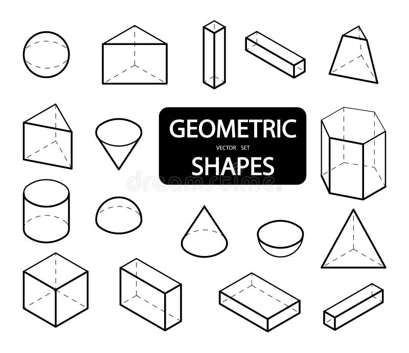 Set of 3D Geometric Shapes. Isometric Views. the Science of Geometry ...