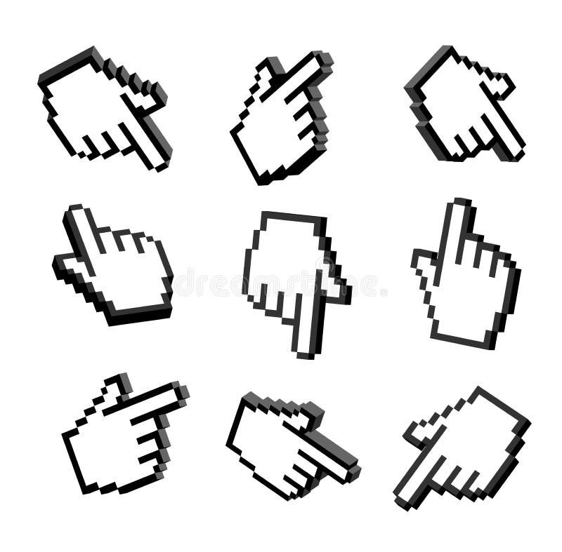 Hand Pixelated Mouse Pointers Stock Illustrations – 35 Hand Pixelated ...