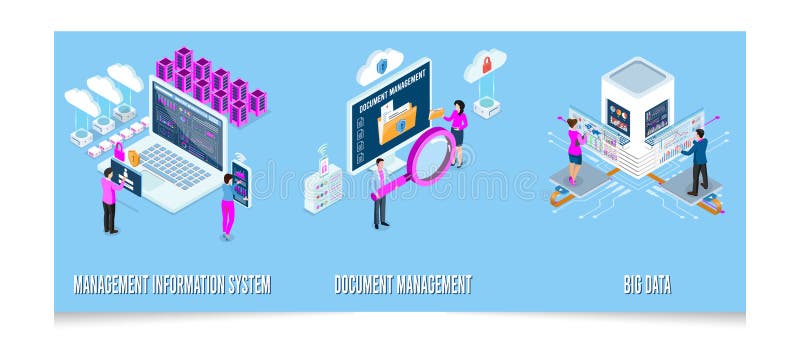Set of 3d Isometric Design Concept of Data Analysis with Business ... Set of 3d Isometric Design Concept of Data Analysis with Business ...