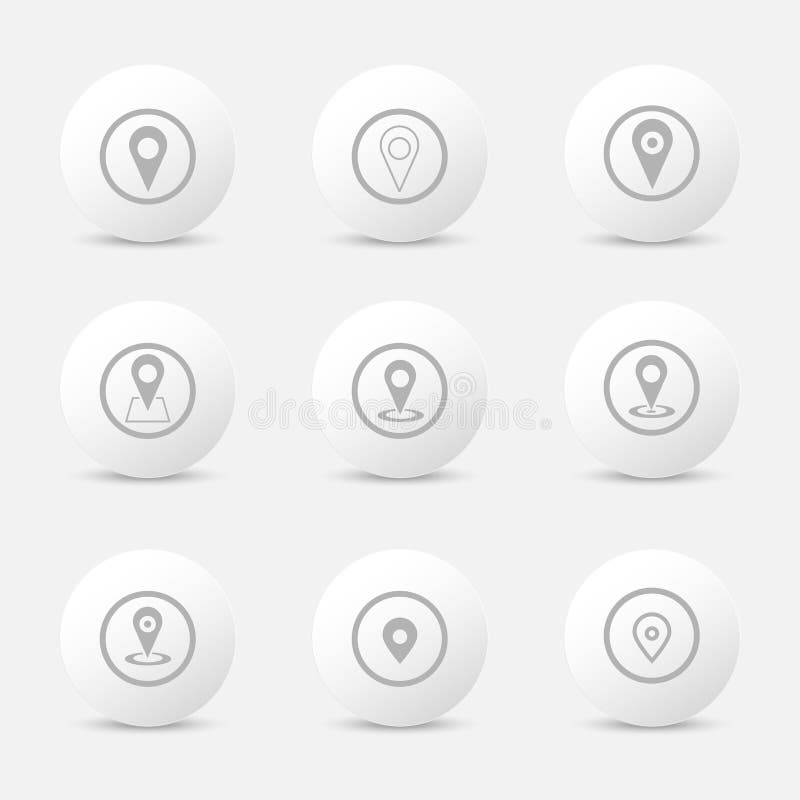 Set of 3d Location or Gps Icons. Vector Stock Vector - Illustration of ...